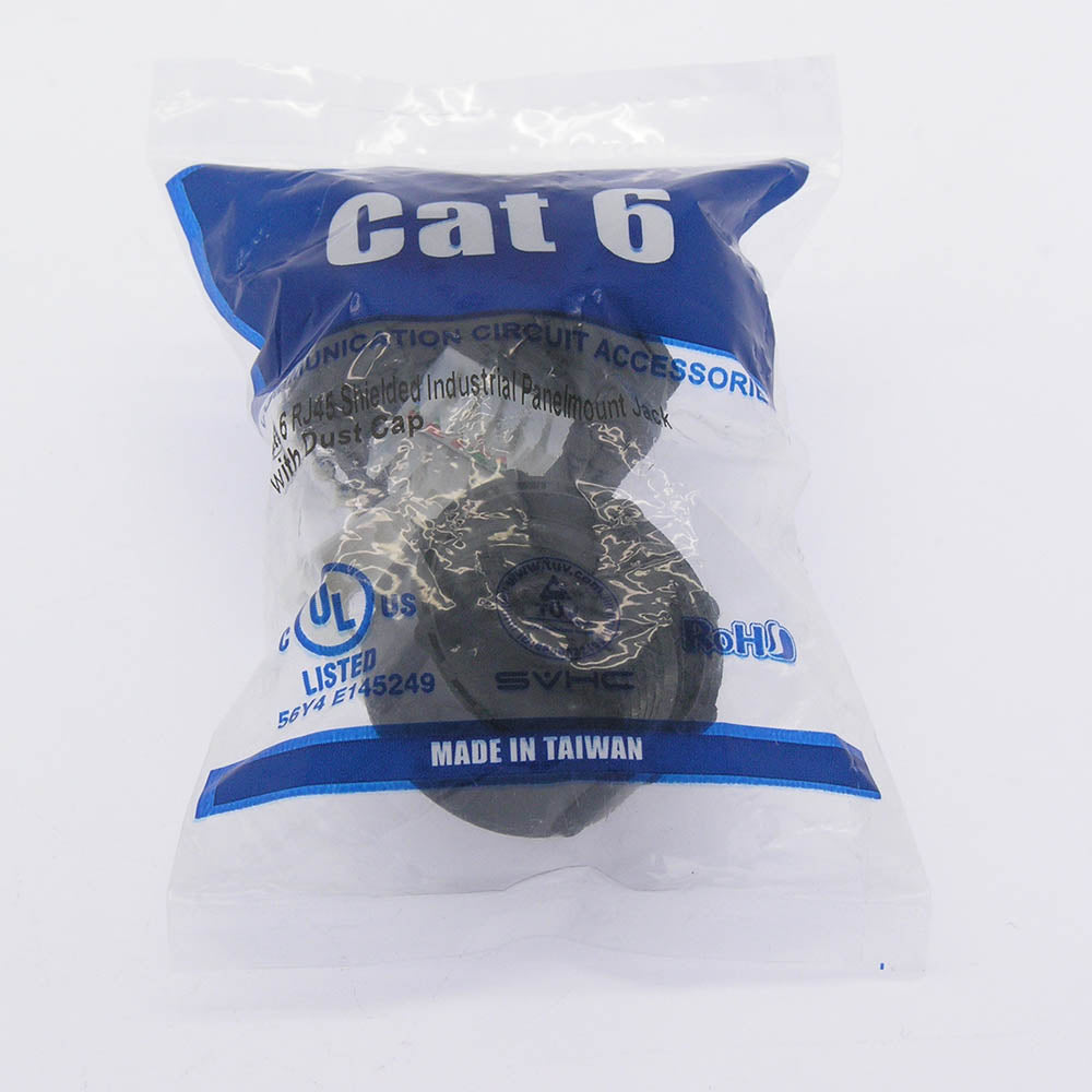 Cat.6 RJ45 Shielded Industrial Panelmount Jack with Dust Cap – Amamax